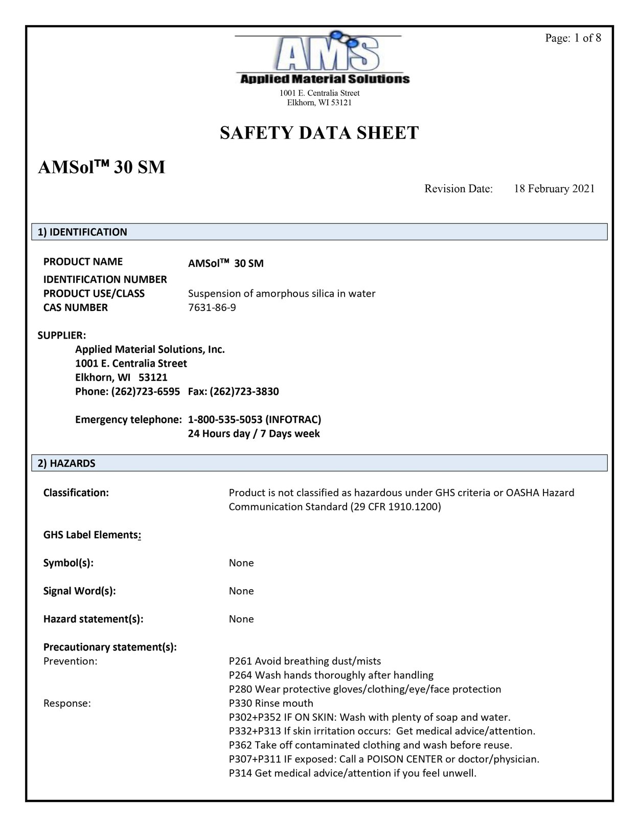 Safety AMSol™ 30 SM TY | Applied Material Solutions