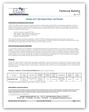 Technical Bulletins | Applied Material Solutions